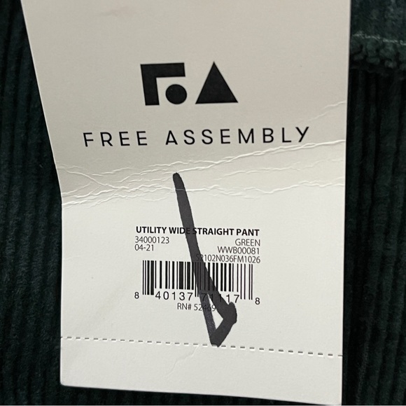 Free Assembly | Pants & Jumpsuits | Free Assembly Green Utility Wide ...
